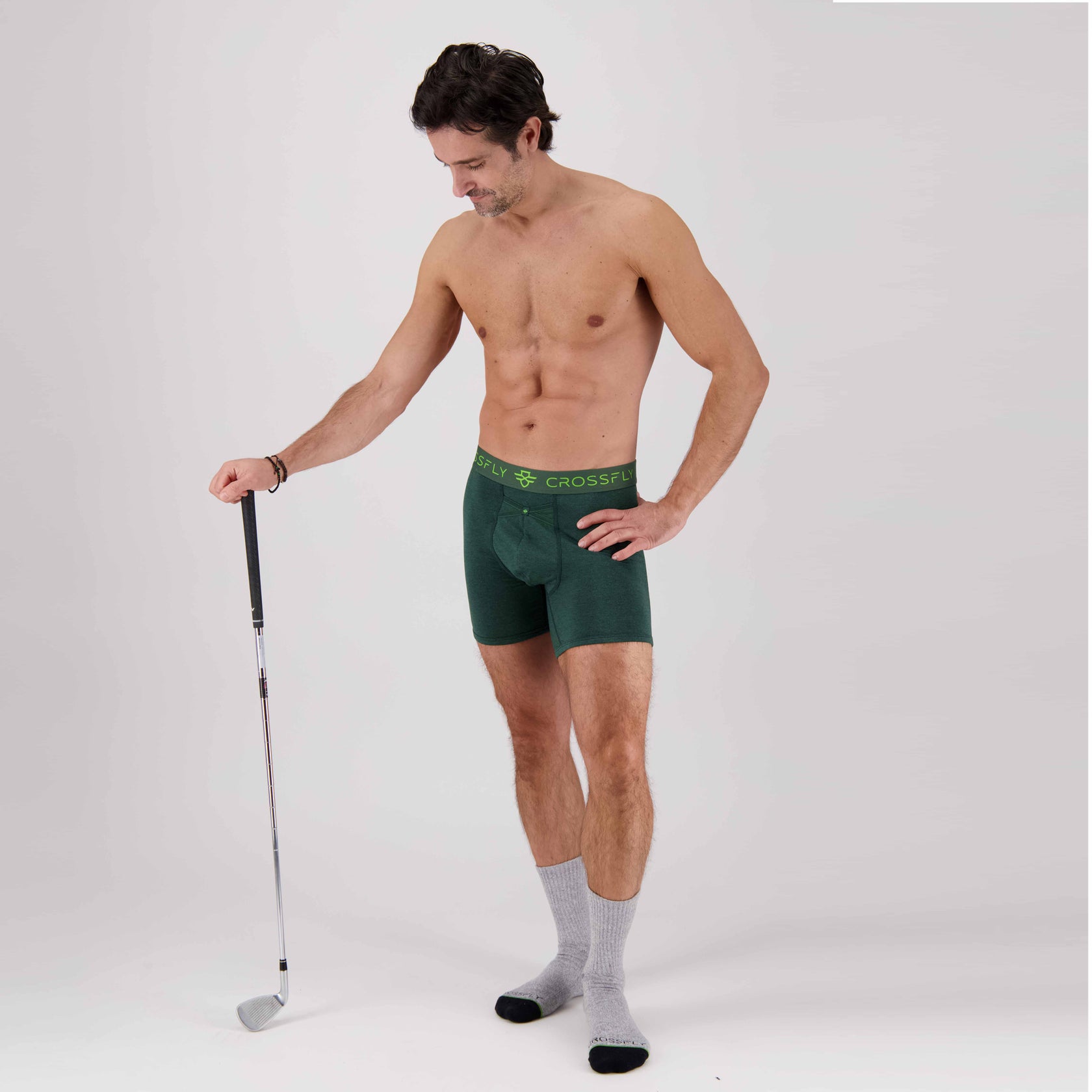 IKON X | Men's Boxers | 6 Inch - Green Marle Modal – Crossfly